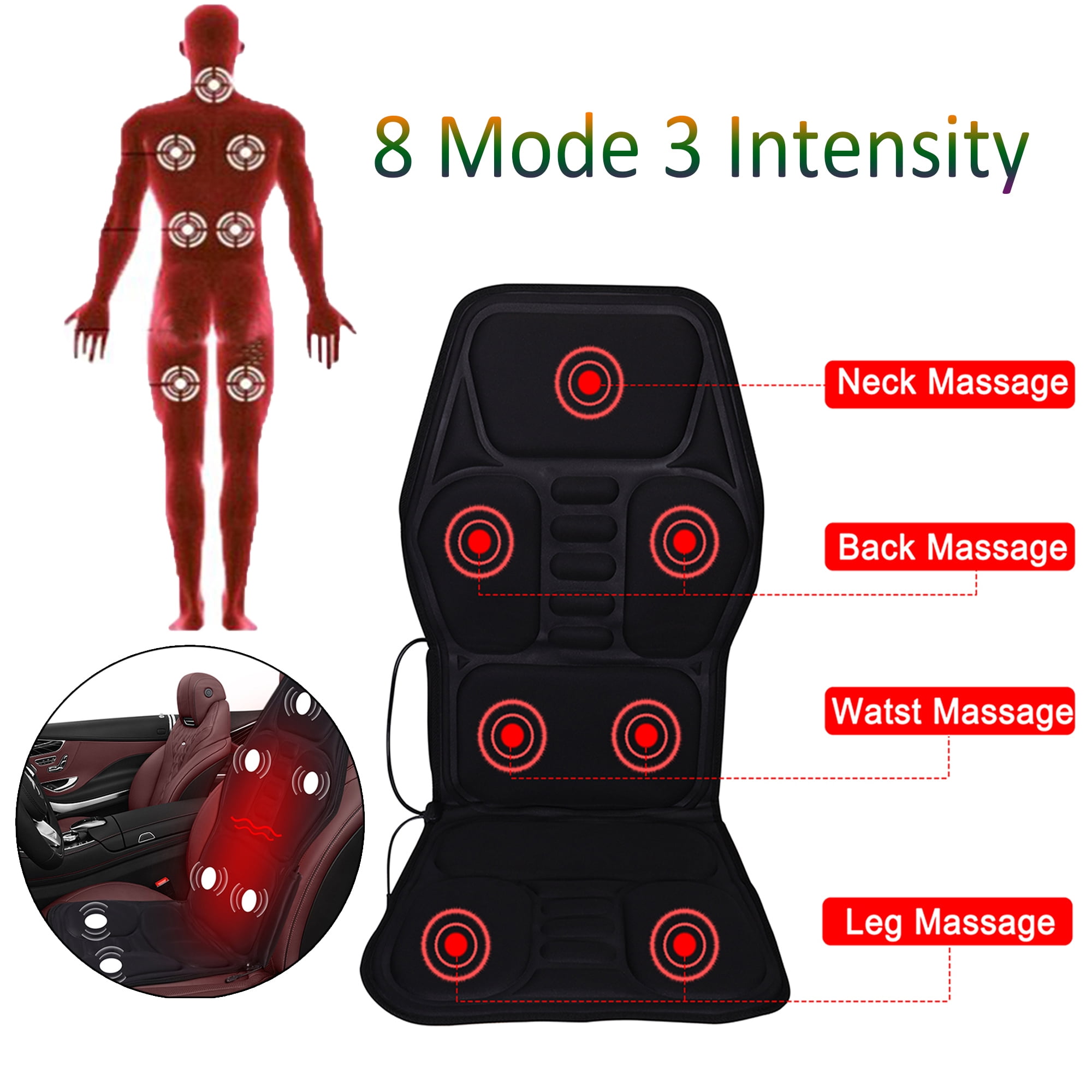 Vibration Back Massage Chair Pad for Neck Waist Hips Thighs to Release ...