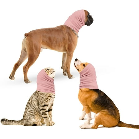 (S, Pink) Dog Snood for Warming Dog's Neck and Ears, Soothing Pet ...