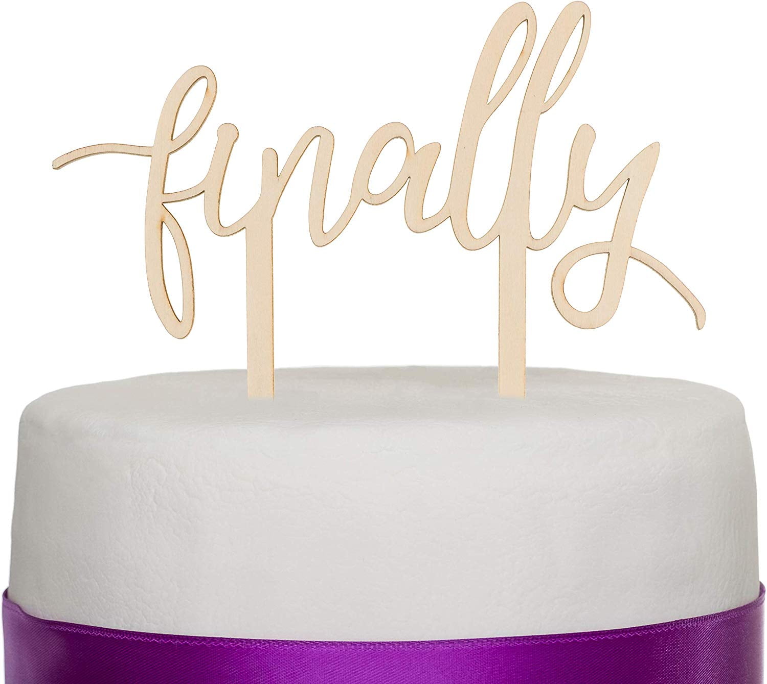 Ella Celebration Finally Wooden Wedding Cake Topper, Rustic Wood ...