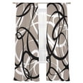Abstract Stripe Black White on Gray Sheer Curtains 2 Panels Set ...