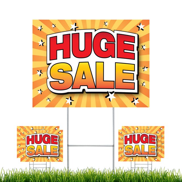 NEXT LEVEL SIGNS | Huge Sale Yard Signs | Double Sided 24 W x 18 H ...