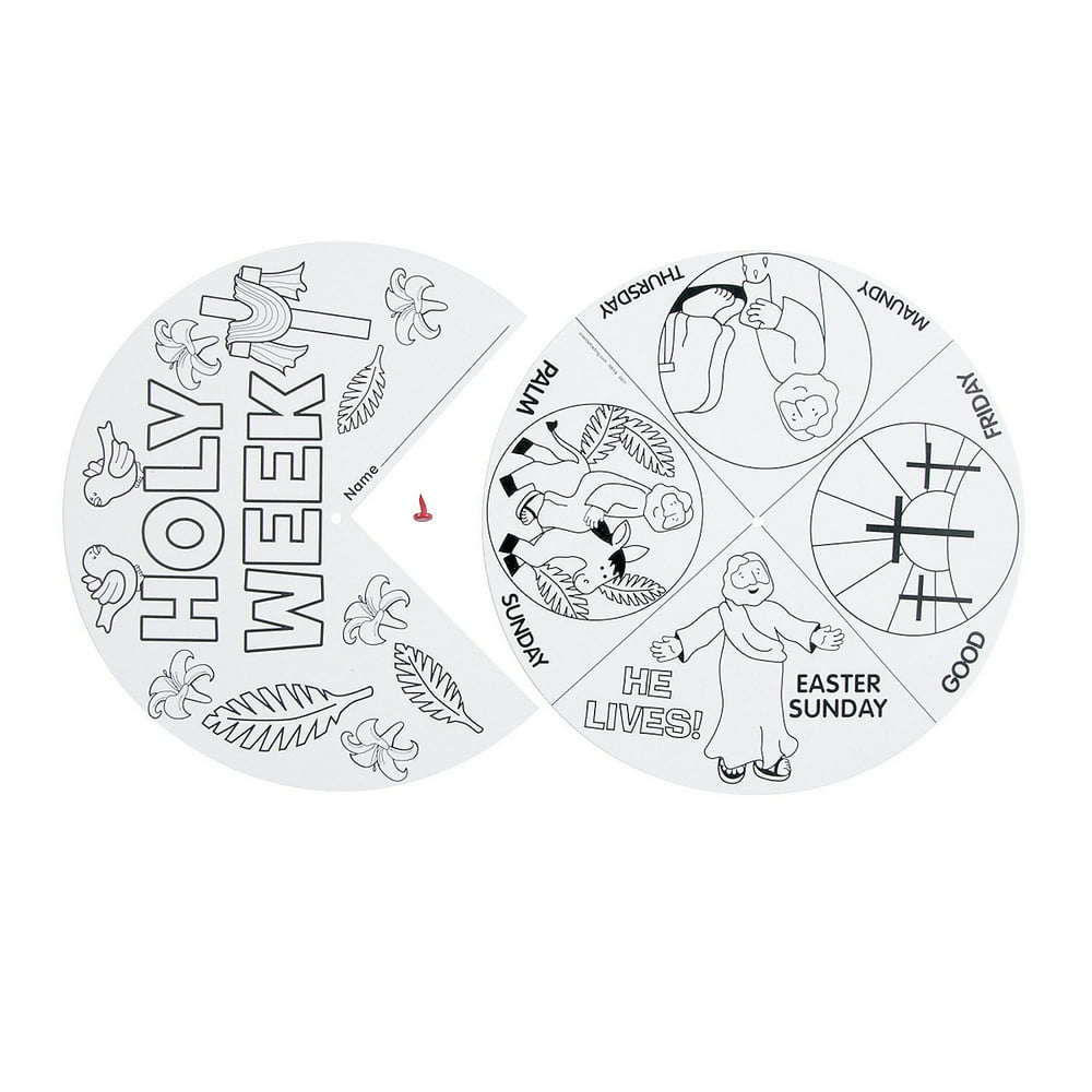 Color Your Own Holy Week Wheel - Craft Kits - 12 Pieces - Walmart.com ...
