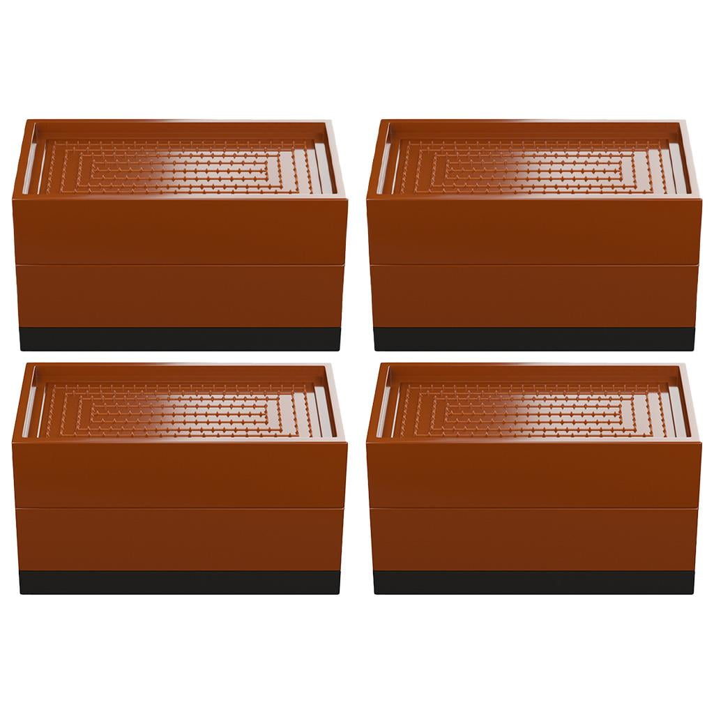 4 Pieces Bed and Furniture Risers Slip Elevator up Heighten Base ...
