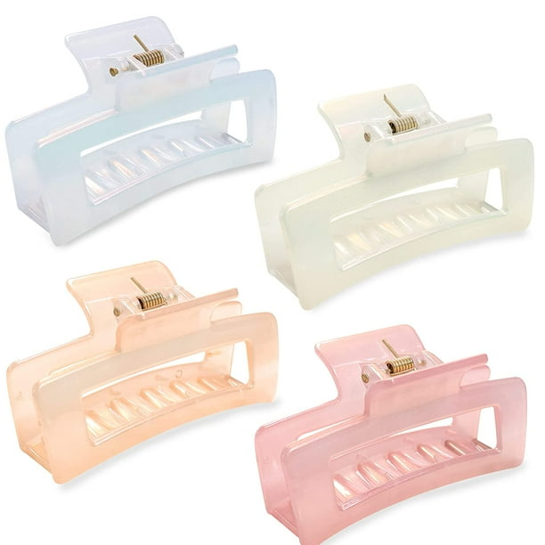 UBIUO Medium Claw Clips for Thick Thin Hair, 3.5 Non-slip Cute Pink ...