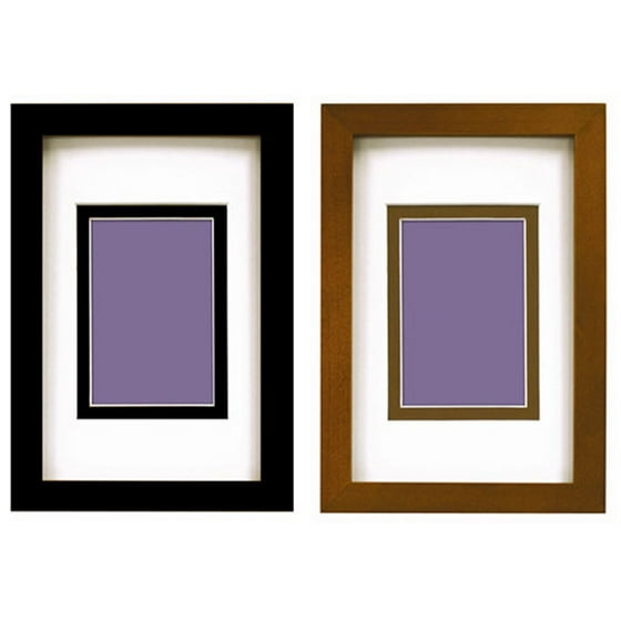 MCS Linear Black Wood Picture Frame Matted For 3-1/2x5 - Walmart.com