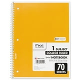3PC Mead Spiral Notebook, 3-Hole Punched, 1-Subject, Medium/College ...