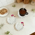 Hand Crocheted Chick Coasters, Cotton Material, White Color, Cute ...