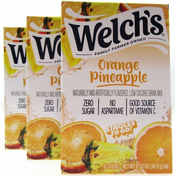 Orange Crush Pineapple Drink Mix, Singles to Go, 5 Calories, 3 Boxes, 6 ...