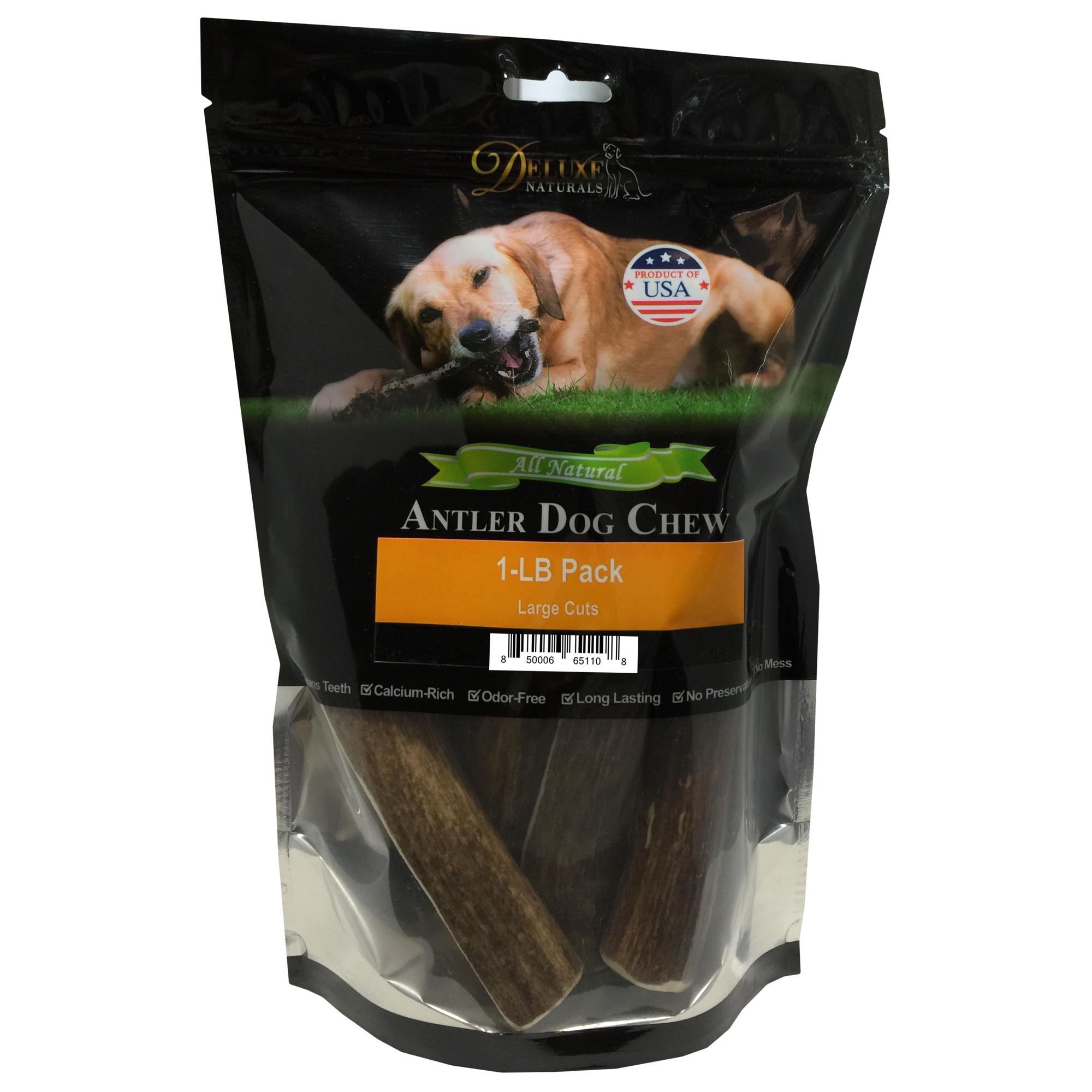 Deluxe Naturals Elk Antler Dog Chew 1 Pound Pack, Large Cuts - Walmart ...