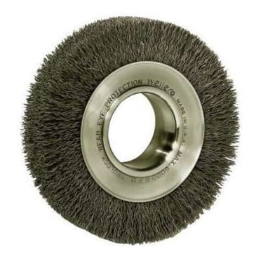 Weiler Narrow Face Crimped Wire Wheel, 8 in D x 3/4 W, .006 Stainless ...