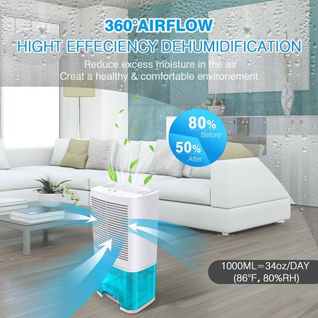 Dehumidifier 68oz(2000ml) Small Dehumidifier with Drain Hose for 3100 ...