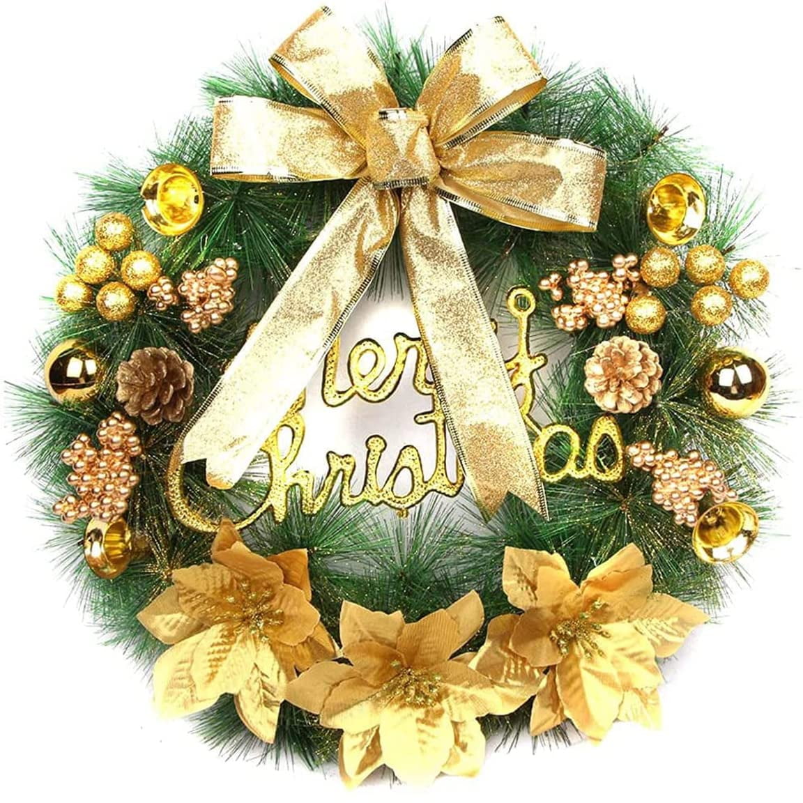 Coronas navideñas para puerta de entrada, corona navideña artificial de ...