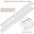 2 Pack 12 Inch Clear Plastic Ruler Straight Shatterproof Ruler Clear ...