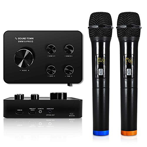 Sound Town SWM15-PROS Wireless Microphone Karaoke Mixer System with ...