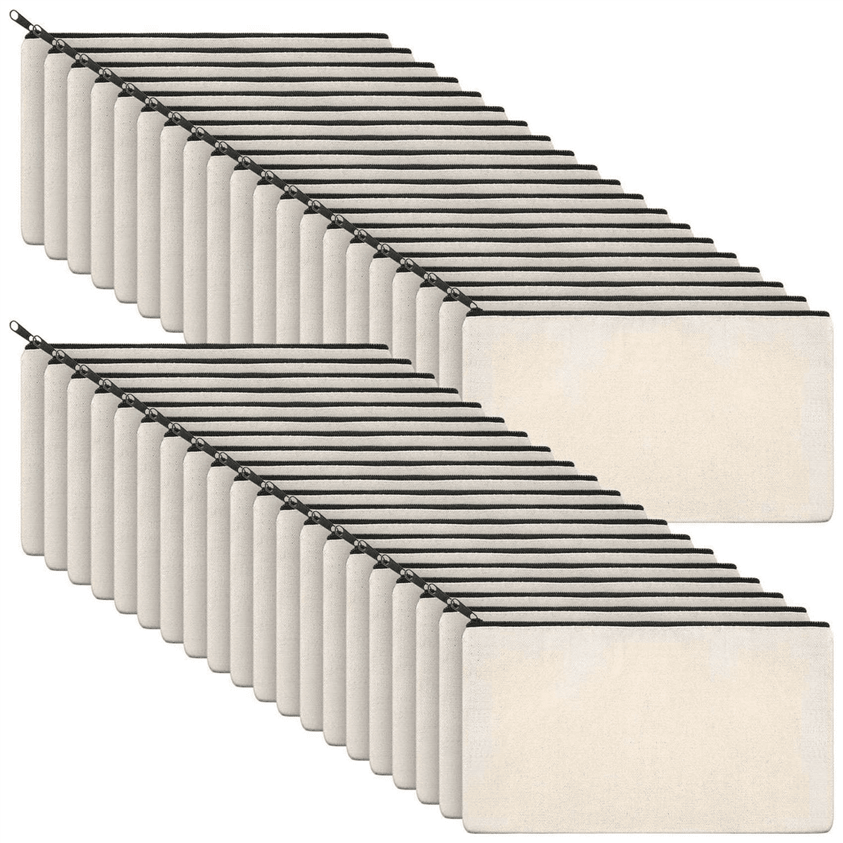 Click here for Unbranded 100x Canvas Zip Bags Canvas Pencil Pouch... prices