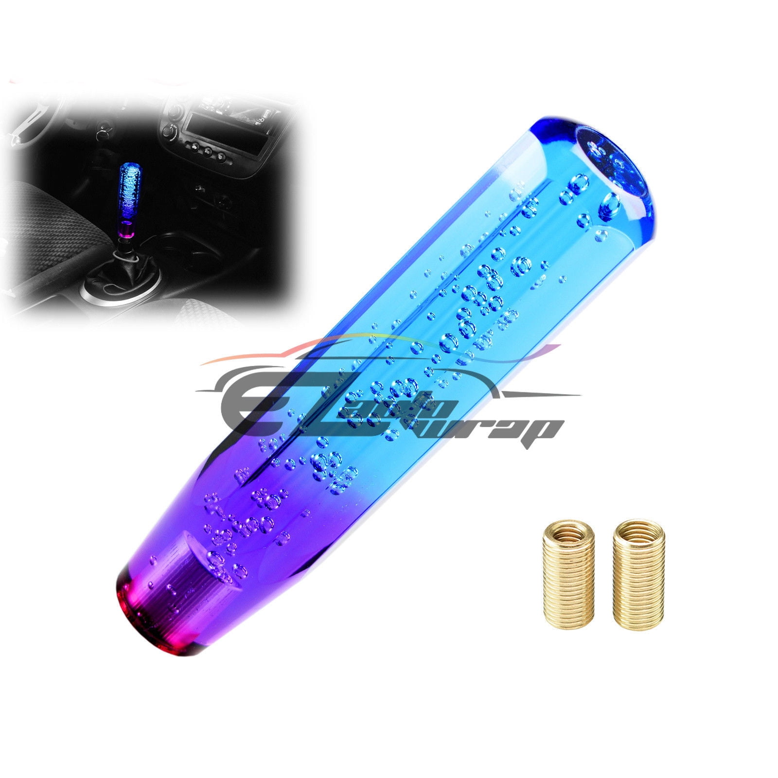 Shift Knob Stick Crystal Transparent Bubble Purple Blue Throw Gear ...