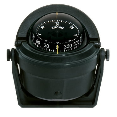 Ritchie B-80 Voyager Black Flat Dial Boat Compass with Bracket Mount ...
