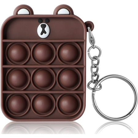 EAYY Bear Fidget Animal Simple Dimple Keychain Bubble Dimples Mini ...