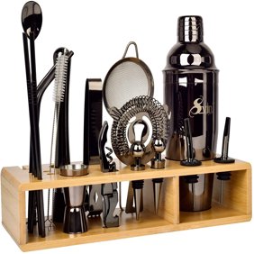 Thyme & Table Stainless Steel Mixology Bar Kit, Black, 5 Piece Set ...