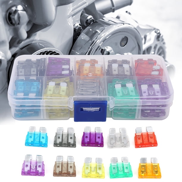 Fuse Assortment Kit, 100 Pcs Low Voltage Blade Fuse Galvanized Brass ...