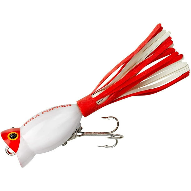 Arbogast Hula Popper 5/8 oz Fishing Lure - White/Red Head - Walmart.com