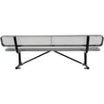Global Industrial 96"L Expanded Metal Mesh Bench w/Back Rest, Gray ...