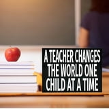 JennyGems Teacher Changes the World Wood Sign, Inspirational Classroom ...