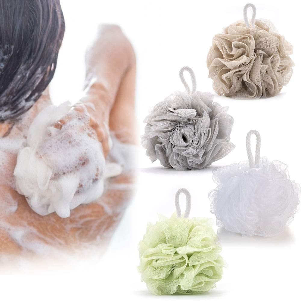 Artrylin Loofah Bath Sponge,4 Sets Soft Mesh Bath Shower Body Scrubber ...