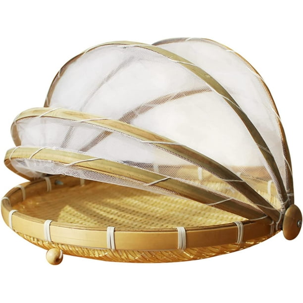 Cesta de bambú para tienda de campaña para servir alimentos con red de ...