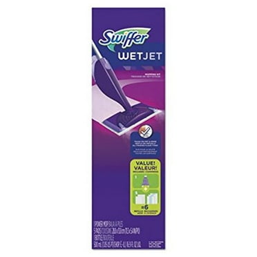 Swiffer WetJet Wood Mop Starter Kit (1 Mop, 5 Pads, 1 Floor Cleaning Solution) - Walmart.com