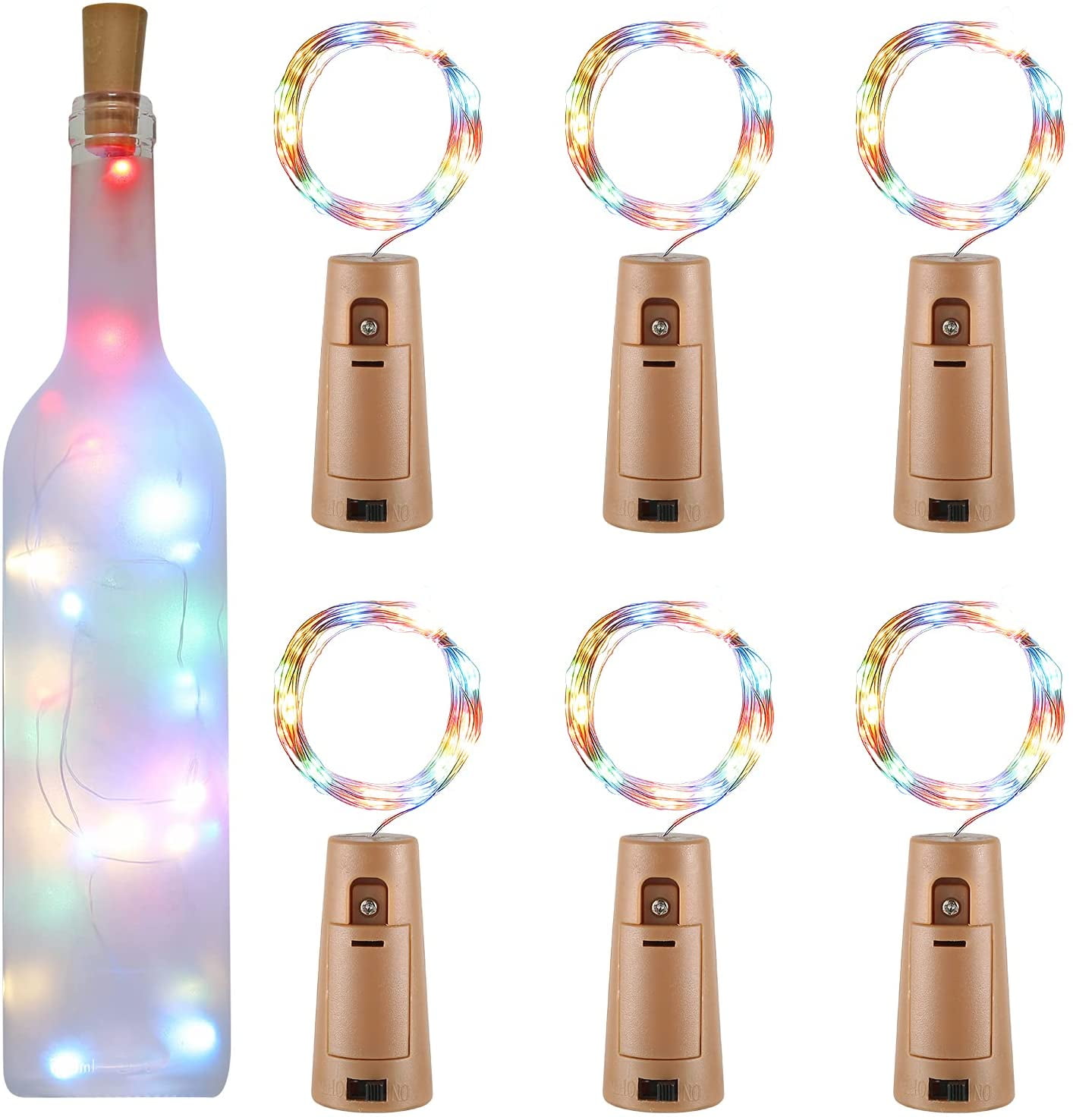 Cadena de luces LED para botellas, 2 m, 20 LED, luz para botellas, luz ...