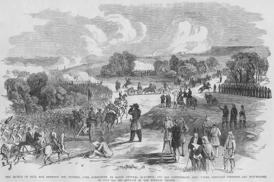 First Bull Run - Manassas, Federal Troops advance but were defeated ...