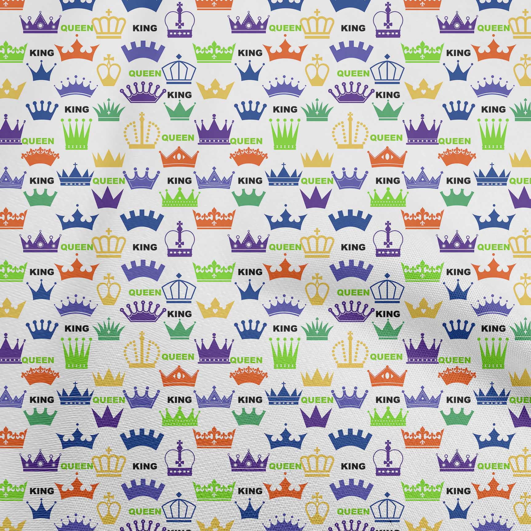 oneOone Cotton Cambric Orange Fabric Asian Retro Crown Fabric For ...