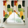 Abstract Color Block Swag Curtain Valance for Window 2 Panels Green ...