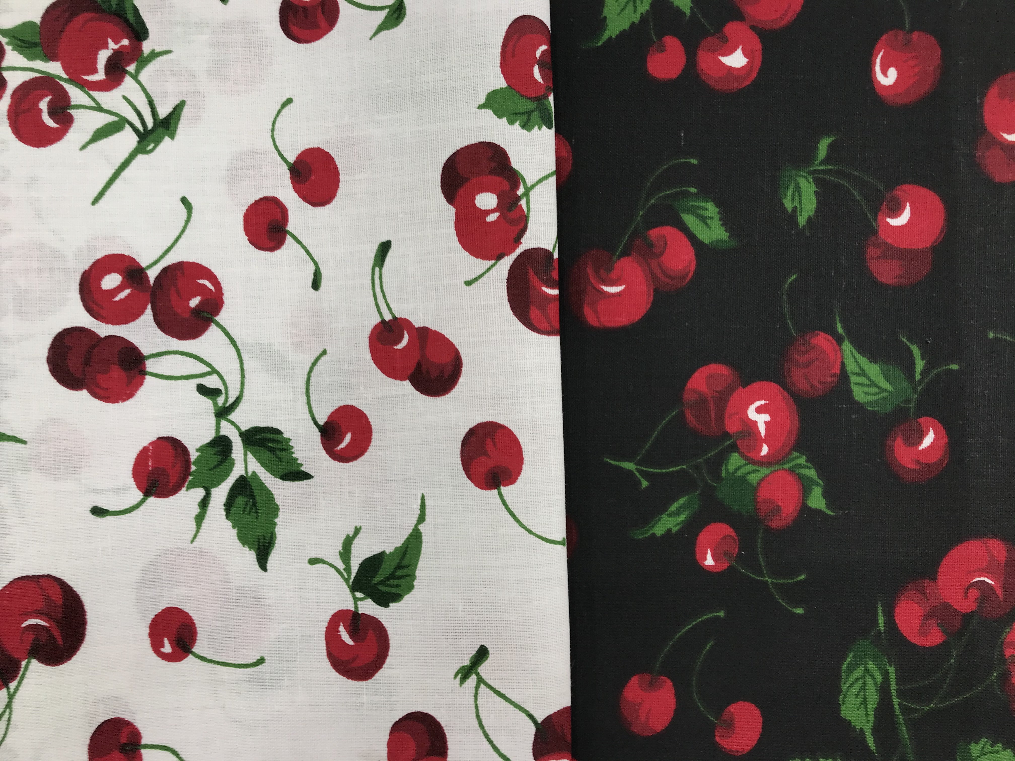 Small Cherries Print Broadcloth Fabric, 60" Wide, Sells by the Yard ...