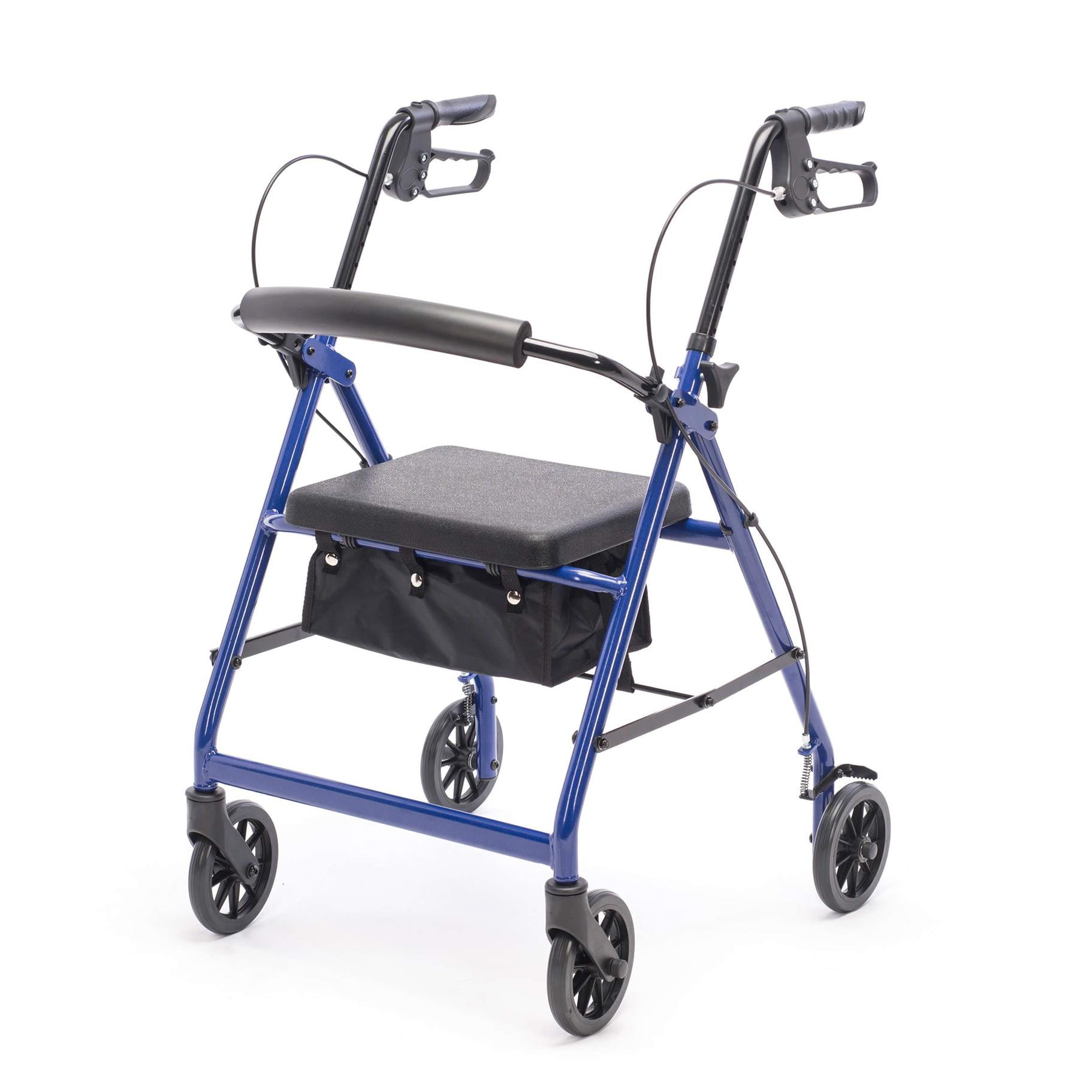 ProHeal Premium Foldable Lightweight Steel Rollator Walker with Seat ...