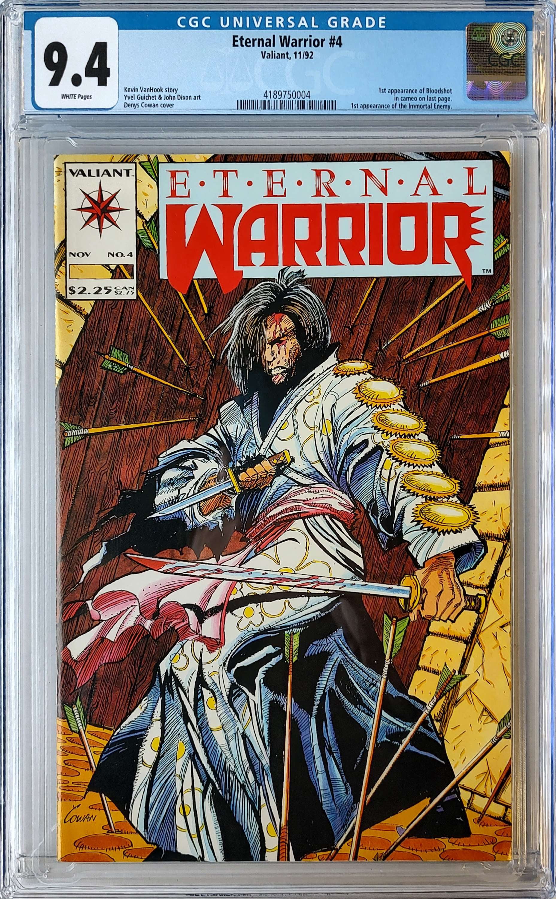 Valiant Comics Eternal Warrior 1992 Comic Book #4 (CGC 9.4) - Walmart.com