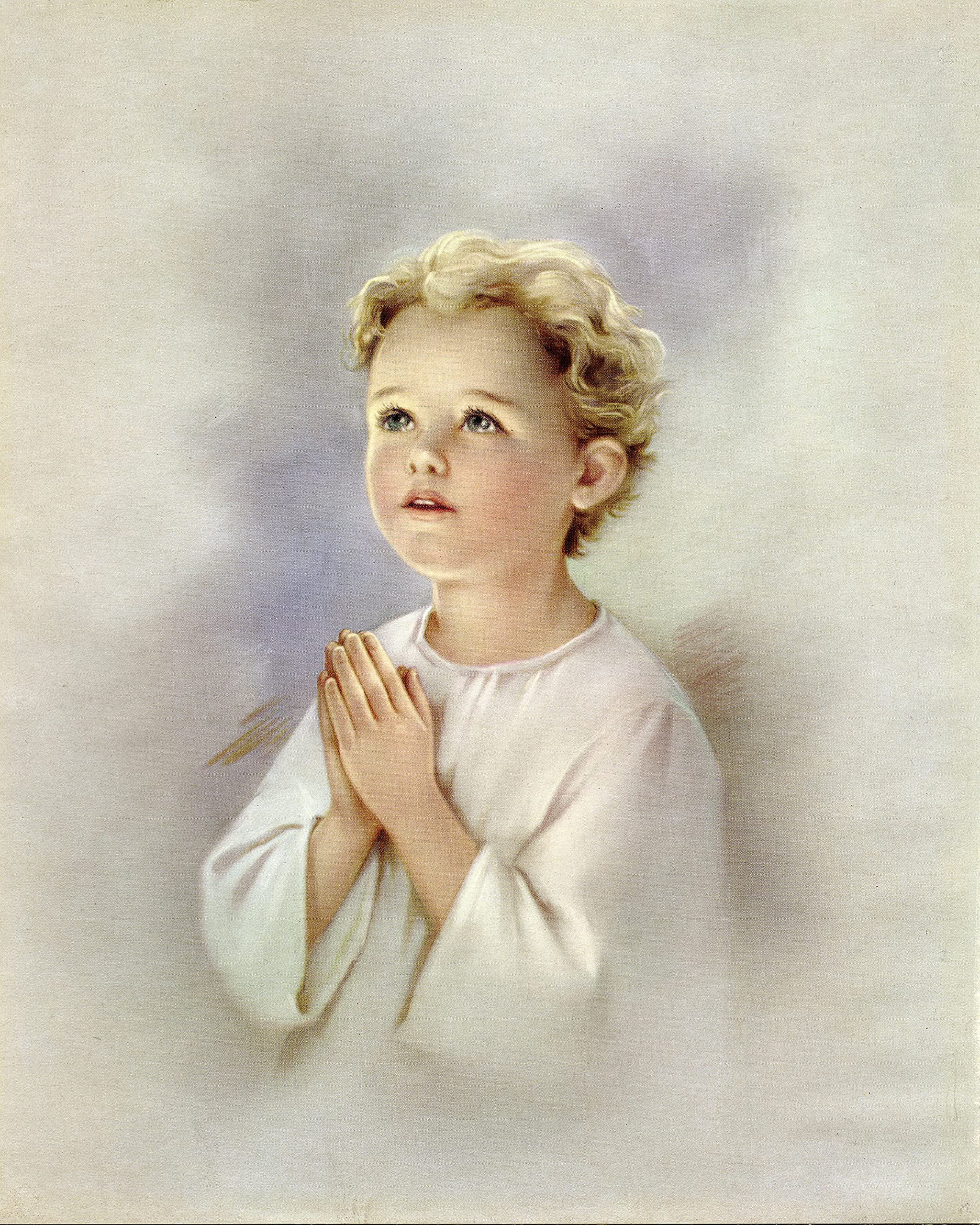 Catholic print picture - BOY PRAYING 11 - 8" x 10" ready to be framed ...