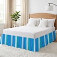 Blue Teal White Gradient Bed Skirt Queen Size 18 Inch Drop, Colorful ...