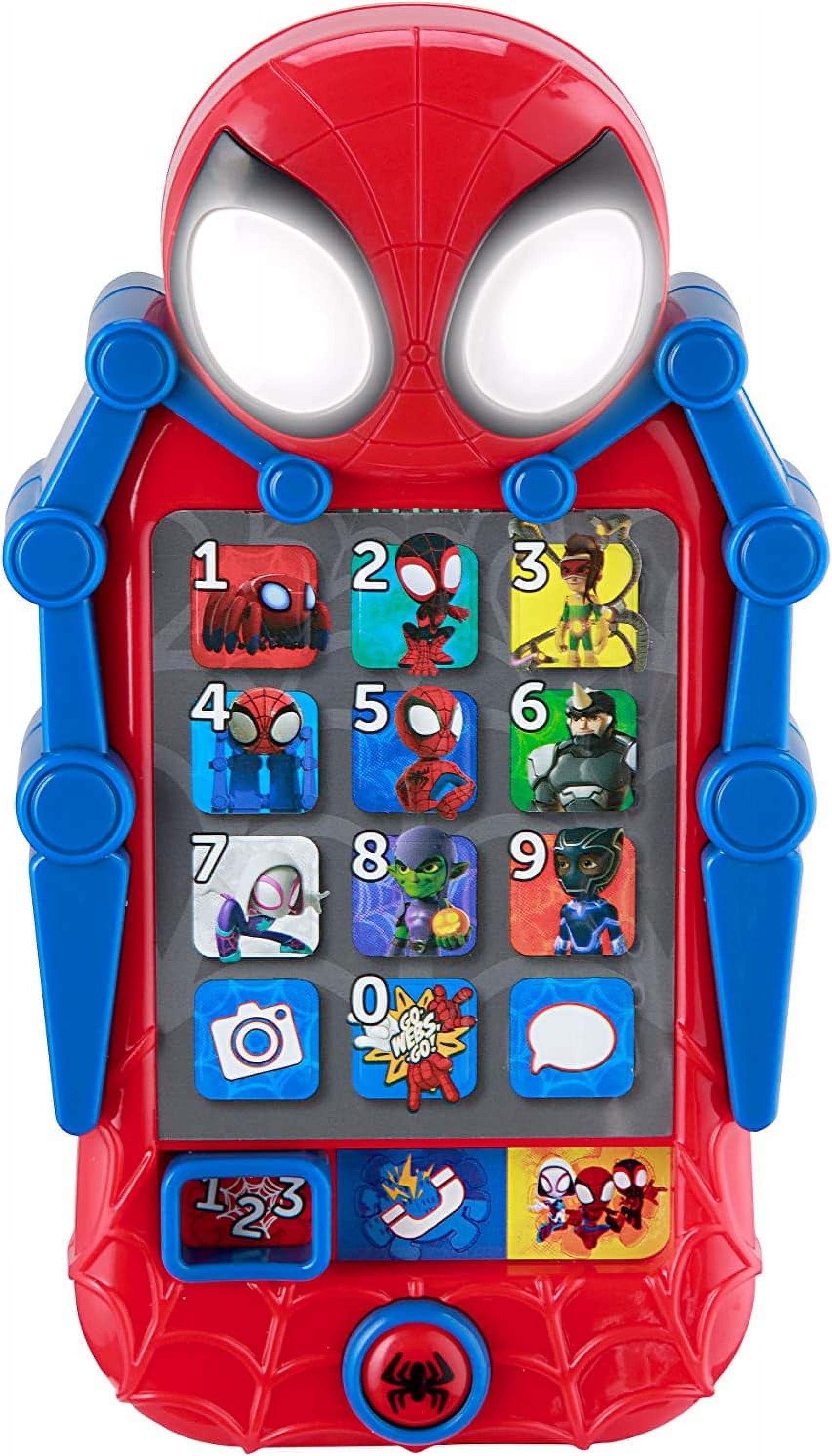 eKids Spiderman Learning Toy Phone Built in Educational Games Sound Effects for Kids 3 Walmart