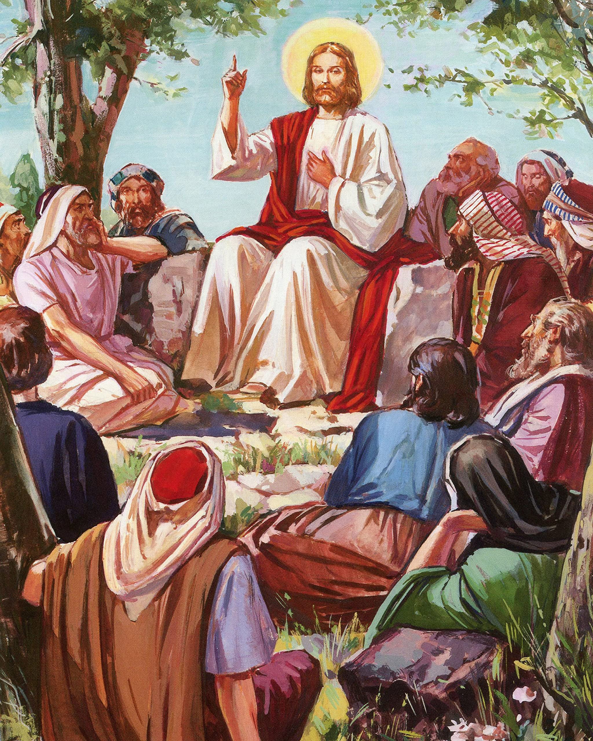 Catholic print picture - JESUS TEACHING 3 P - 8" x 10" ready to be ...
