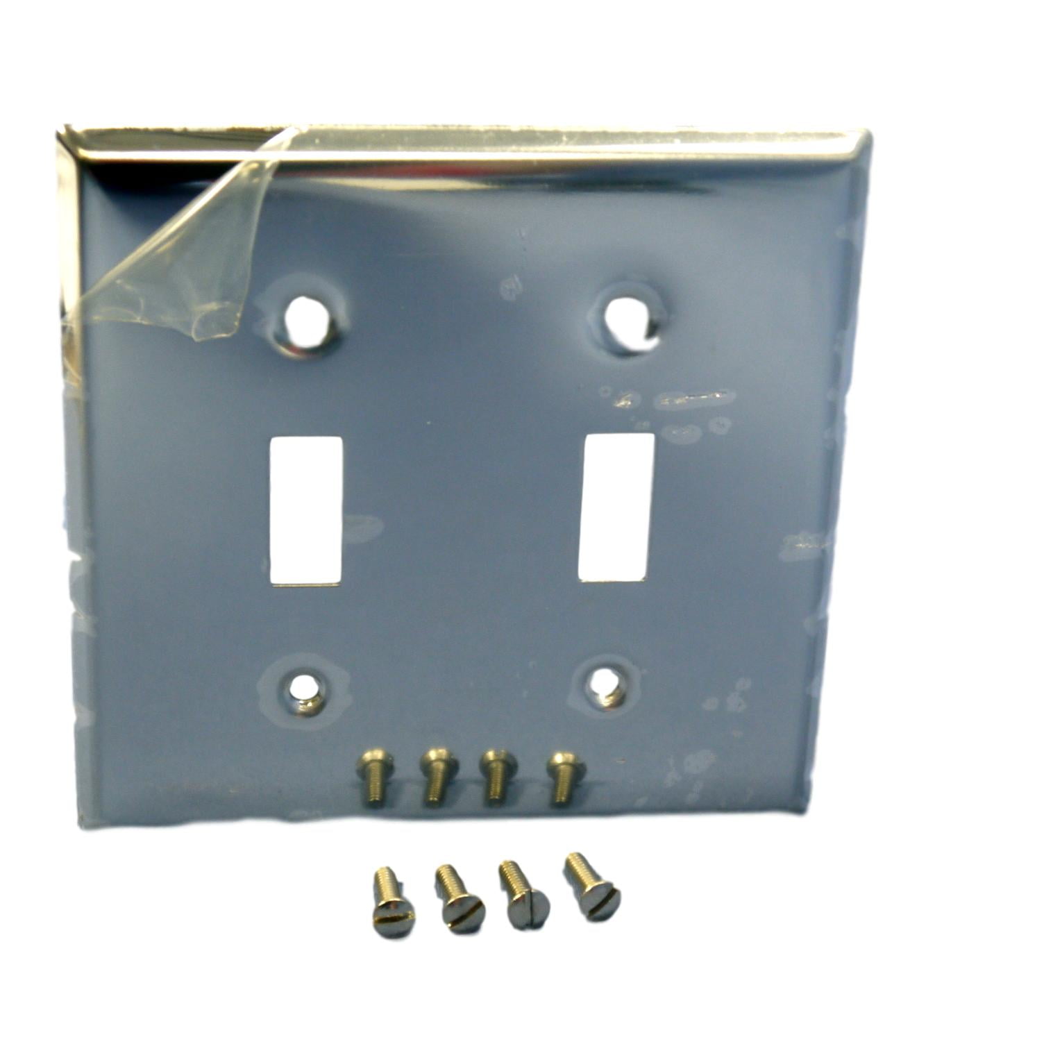 Leviton 1909 Chrome-Plated Steel 2-Gang Toggle Switch Wallplate Cover ...