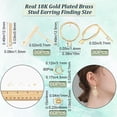 60Pcs 2 Styles Ring Rectangle Shape Brass Stud Earring Findings with ...
