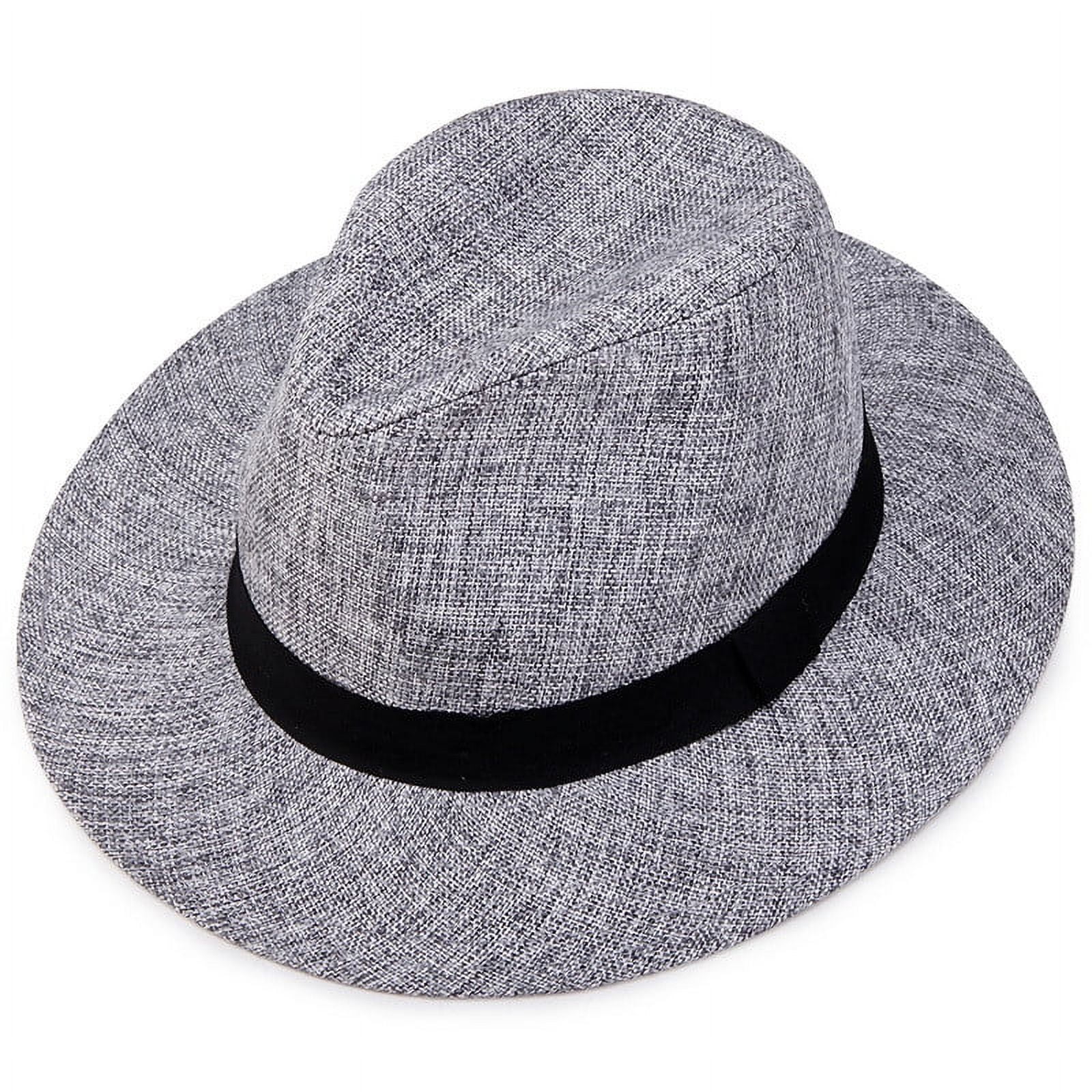 Dvkptbk Hat Men's Top Hat, Linen Material, Flat Edge, Middle-Aged and ...
