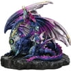 Ebros Draco Gothic Dragon Sculpture with Wings & Blue Orb, 8" Tall Home ...