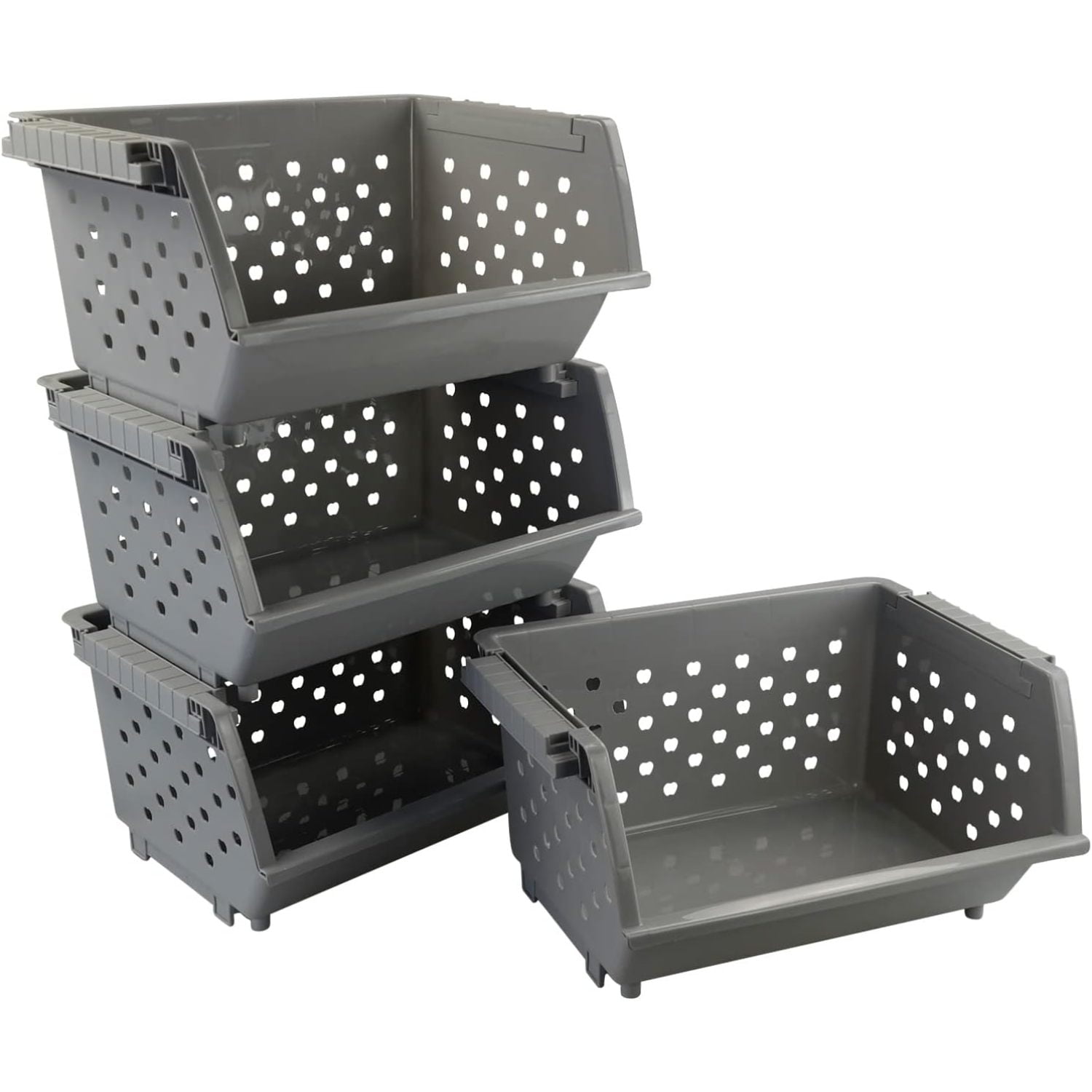 WBTAYB 4 Pack Stackable Detachable Storage Baskets, Stacking Bins for ...