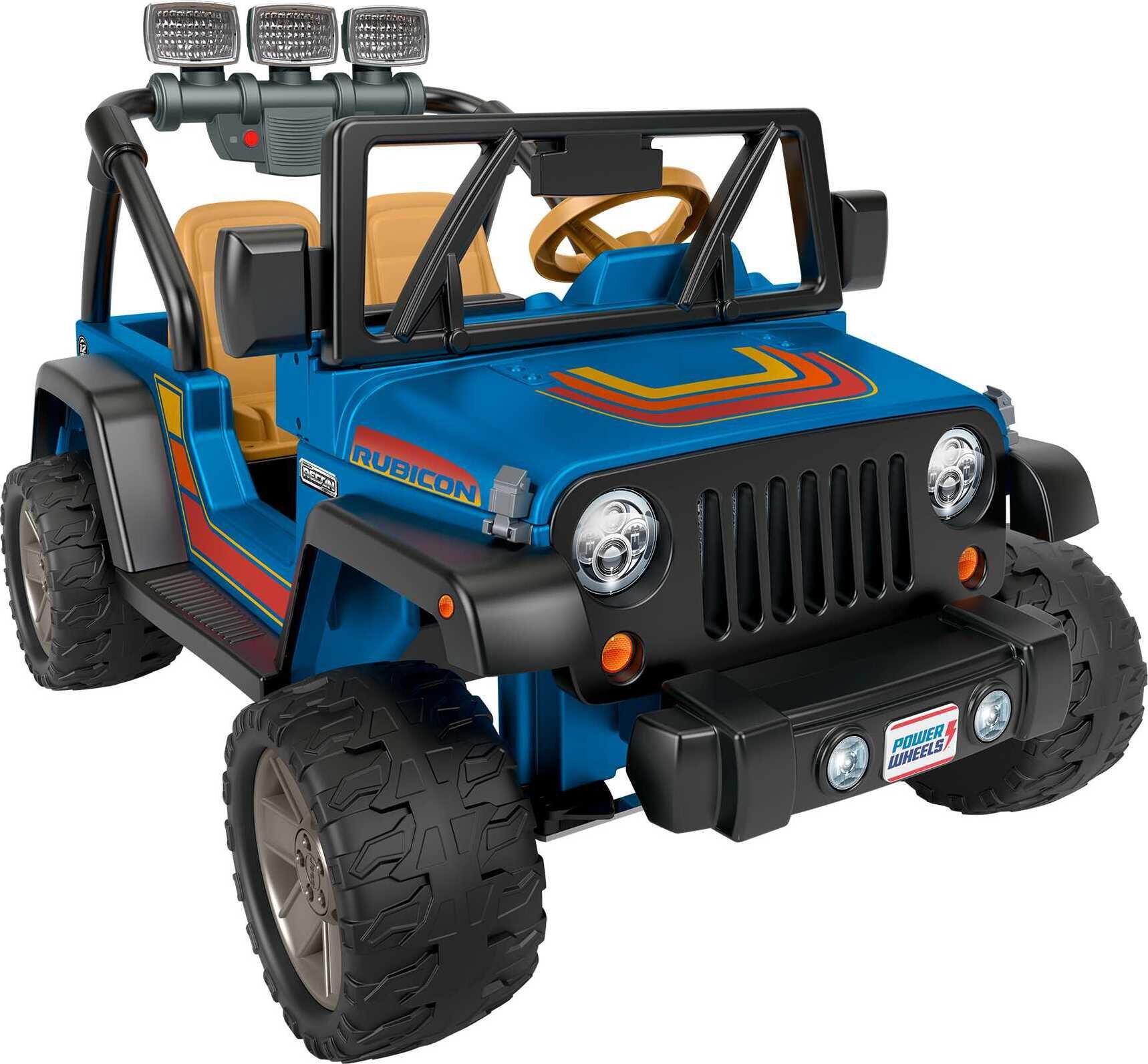 Power Wheels Retro Jeep Wrangler Ride-On Toy, 12V Battery-Powered ...