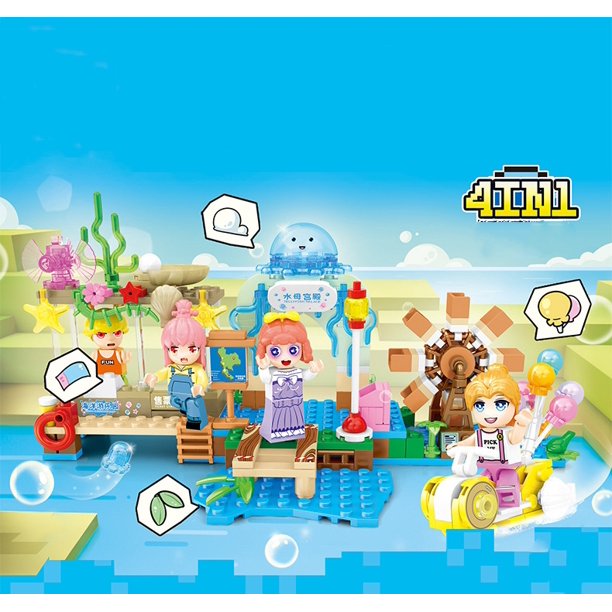4 In 1 Dream Ocean Water Park Toy Building Set Compatible with LEGO ...