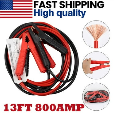 Heavy Duty Power Jumper Booster Cables Commercial Grade Battery 2 Gauge 800 AMP, 13 Feet Length ...