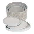 Household Essentials Round Hat Boxes with Lids, Vibrant Scallop Print ...